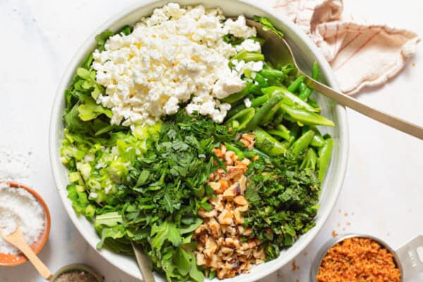 Snap Pea Salad with Feta and Crispy Quinoa