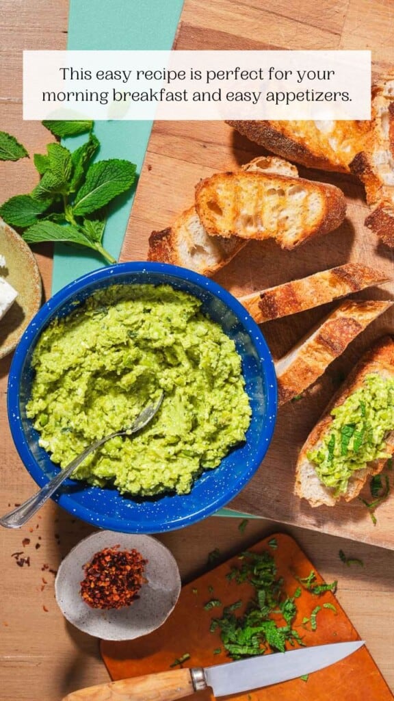 Smashed Peas on Toast with Mint and Aleppo Pepper - The Mediterranean Dish
