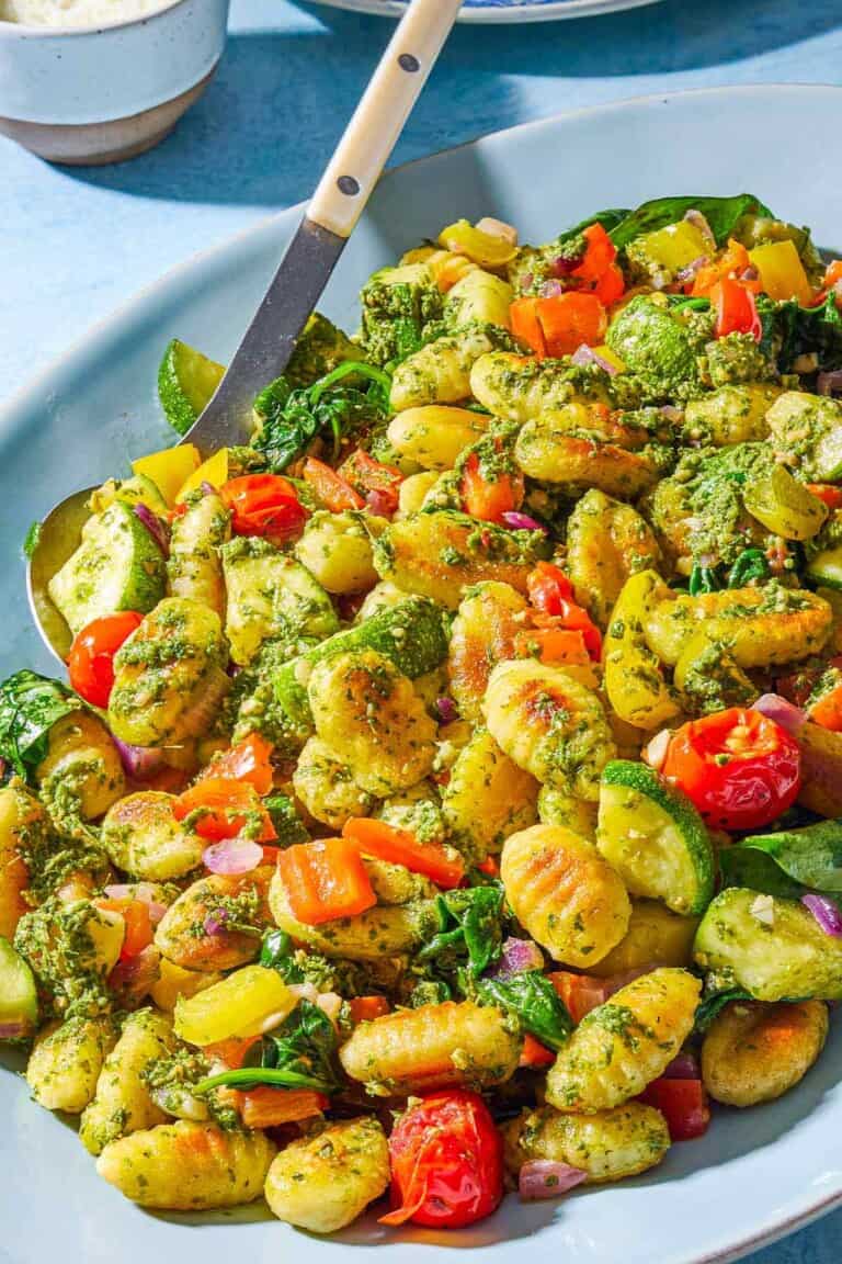 Pesto Gnocchi with Vegetables | The Mediterranean Dish
