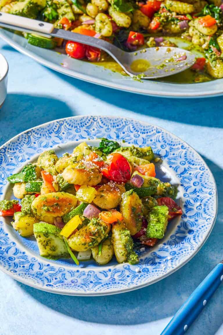 Pesto Gnocchi with Vegetables | The Mediterranean Dish