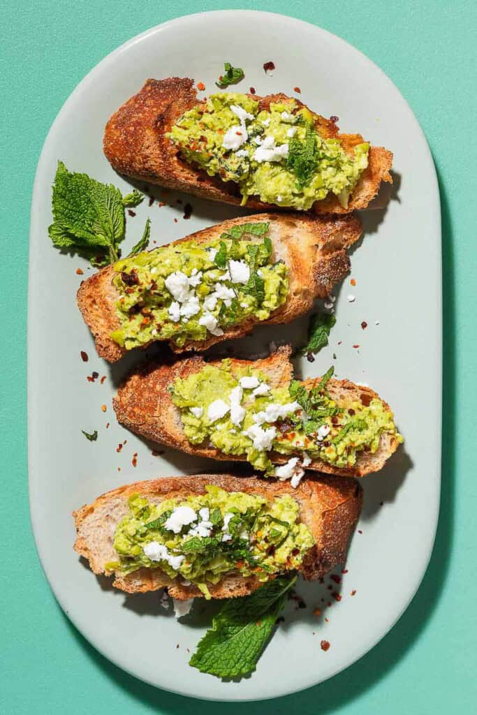 Smashed Peas on Toast | The Mediterranean Dish