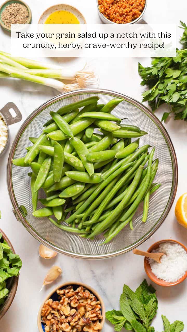 Snap Pea Salad with Green Beans and Crispy Quinoa - The Mediterranean Dish