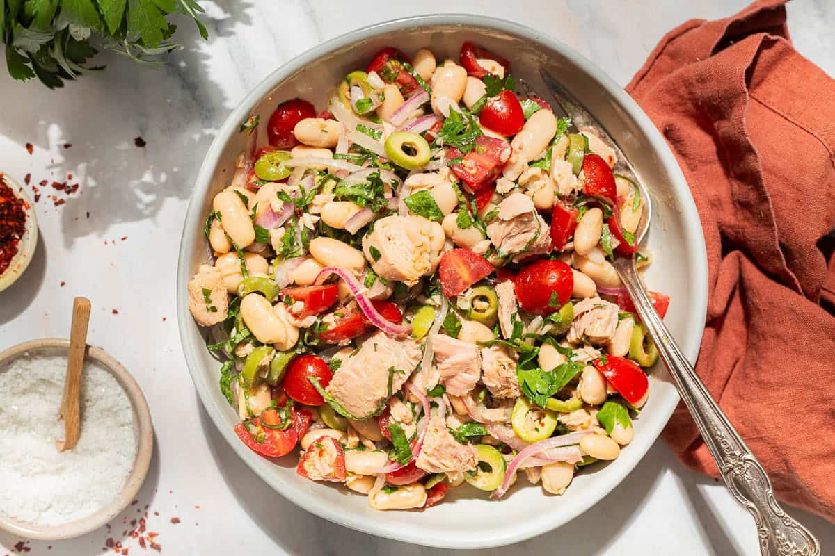 Tuna White Bean Salad (Easy, No-Mayo Mediterranean Recipe)