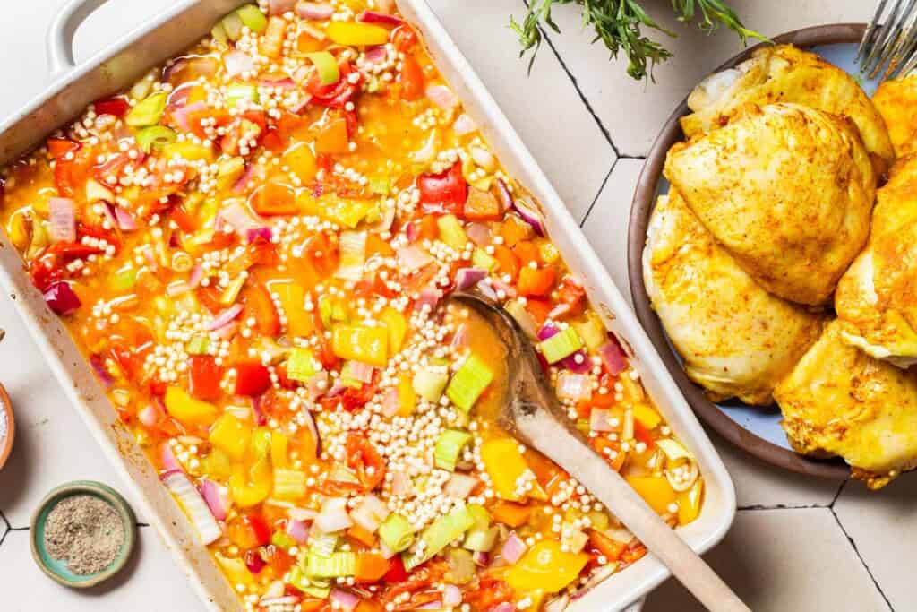 Tomato Chicken and Couscous Recipe | The Mediterranean Dish