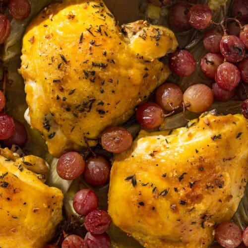 Braised Chicken Thighs with Grapes | The Mediterranean Dish