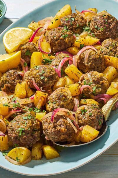 Meatballs and Potatoes Recipe | The Mediterranean Dish
