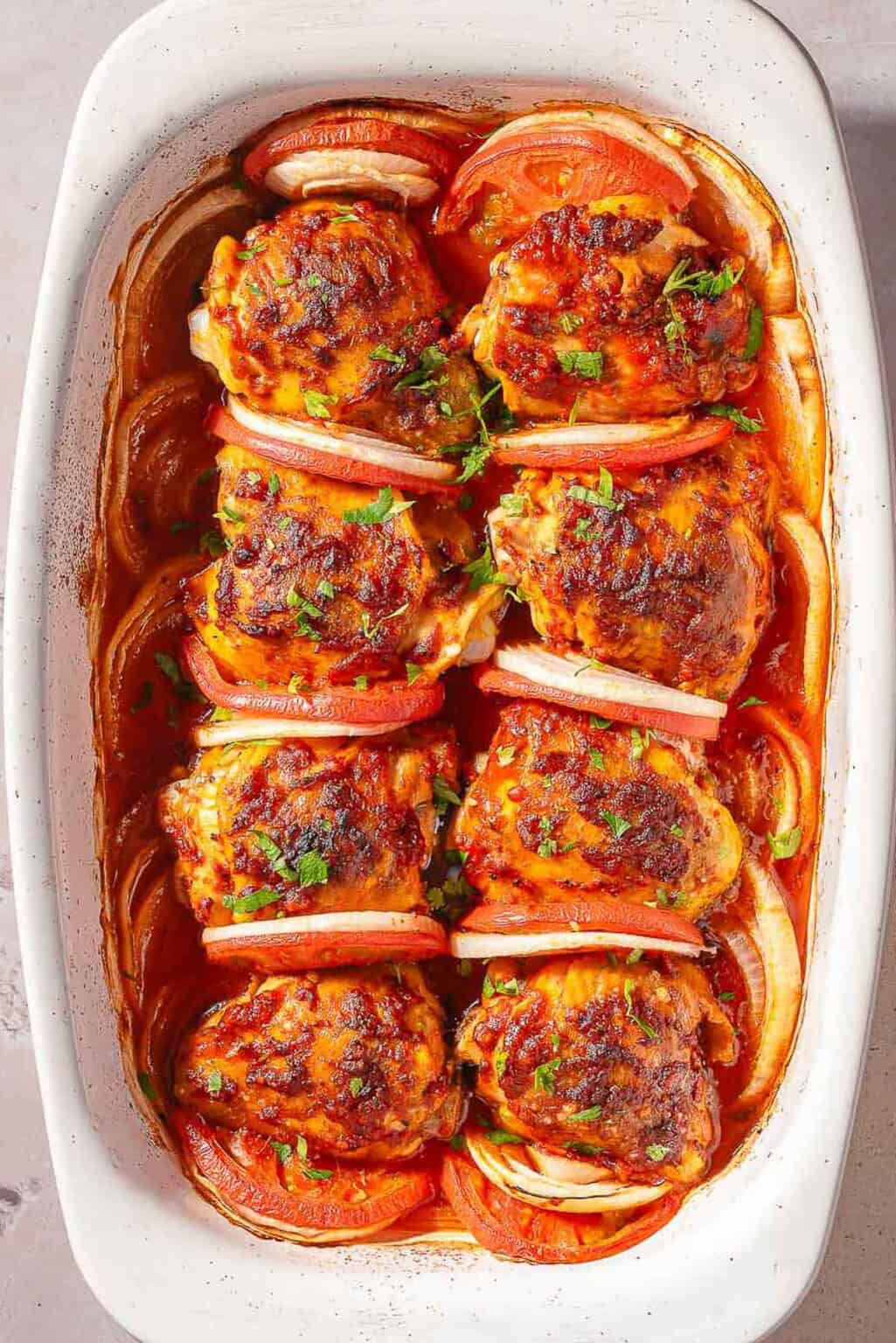 Baked Chicken Thighs Recipe | The Mediterranean Dish