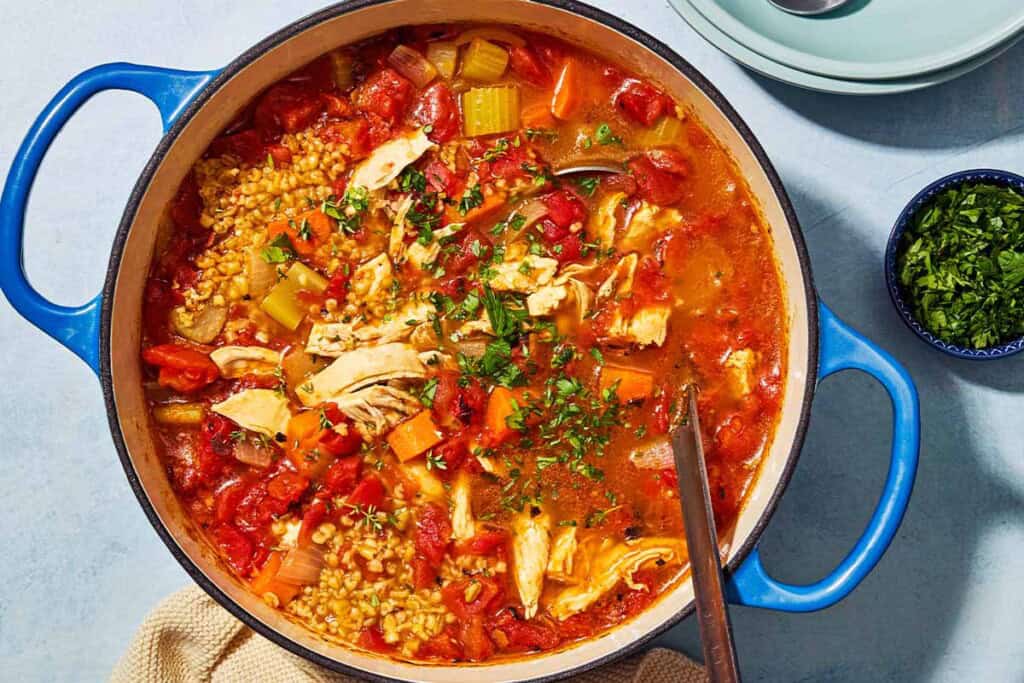 Chicken Freekeh Soup Recipe | The Mediterranean Dish