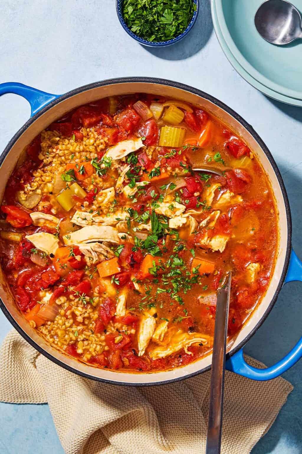 Chicken Freekeh Soup Recipe | The Mediterranean Dish