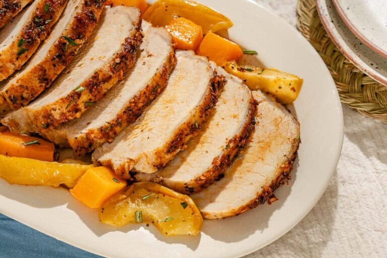 Pork Loin Recipe with Squash and Apple | The Mediterranean Dish