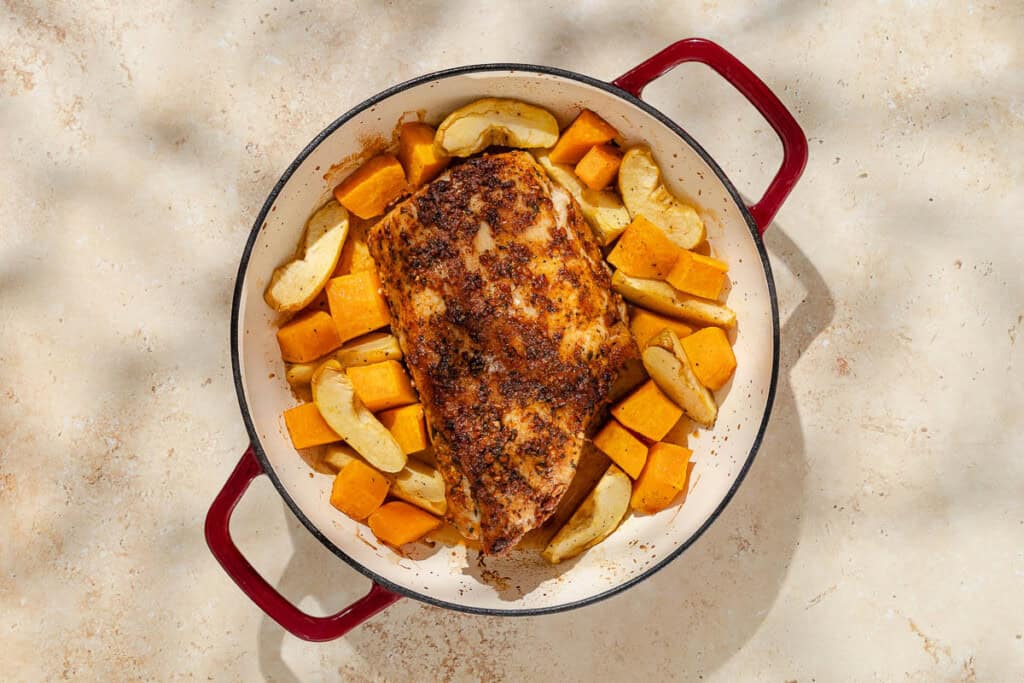 Pork Loin Recipe with Squash and Apple | The Mediterranean Dish