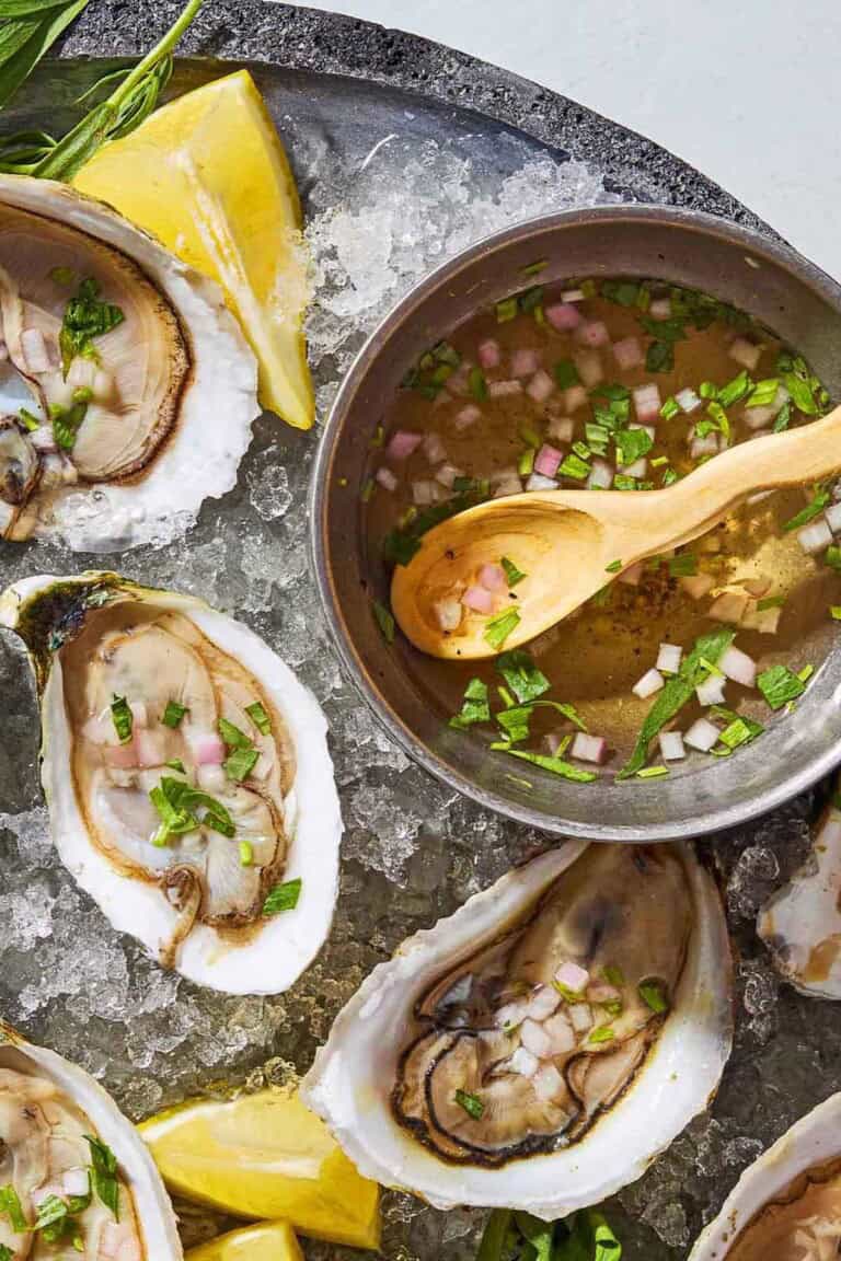 Raw Oysters with Mignonette Sauce | The Mediterranean Dish