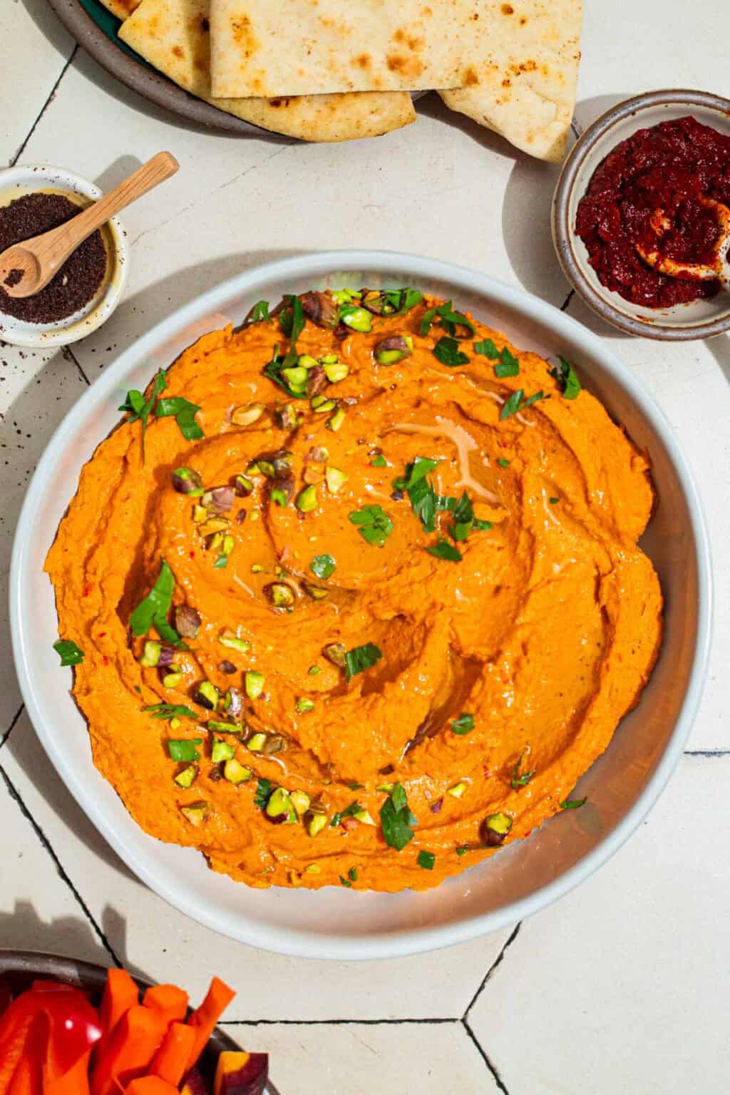 Carrot Hummus Recipe | The Mediterranean Dish