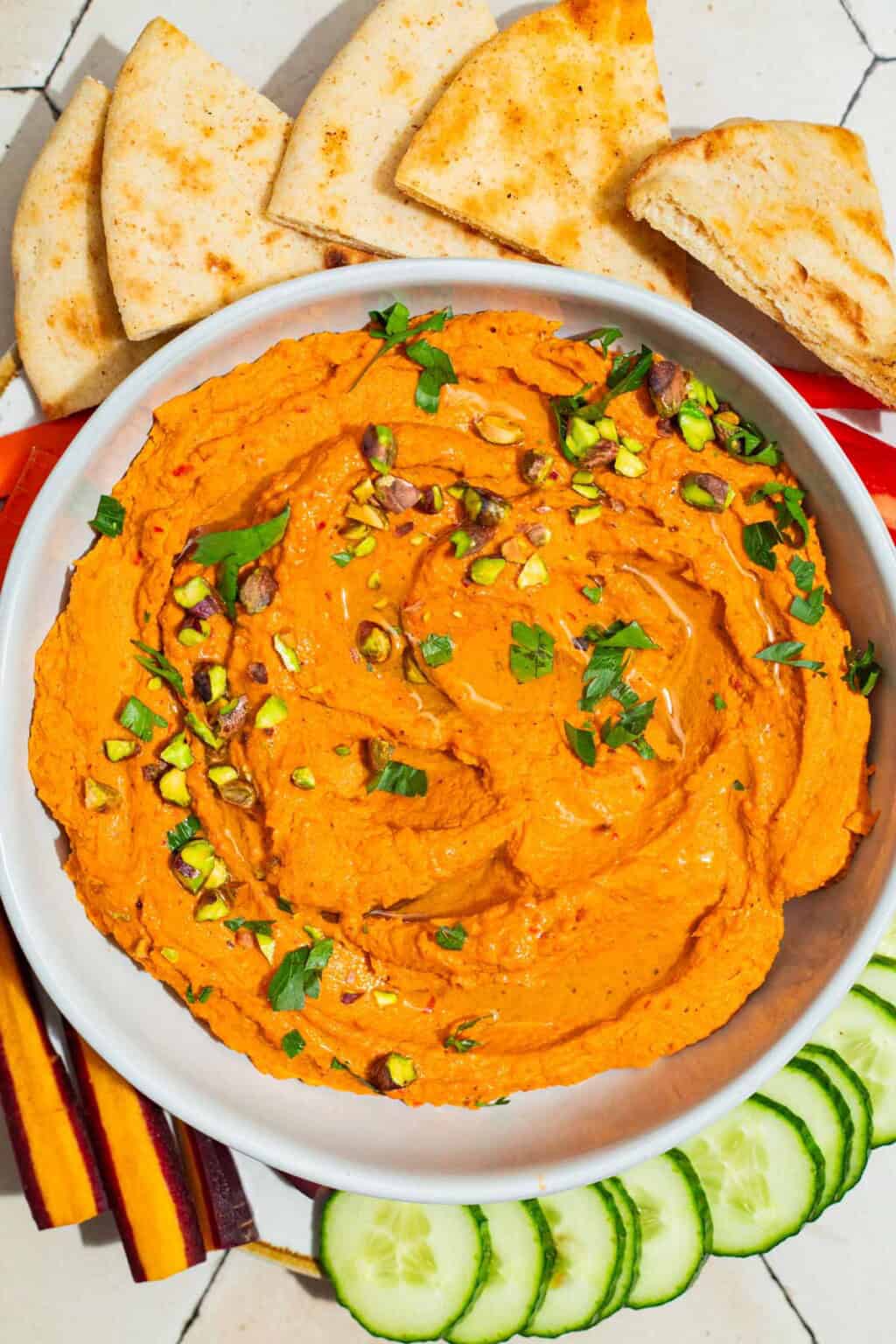 Carrot Hummus Recipe | The Mediterranean Dish