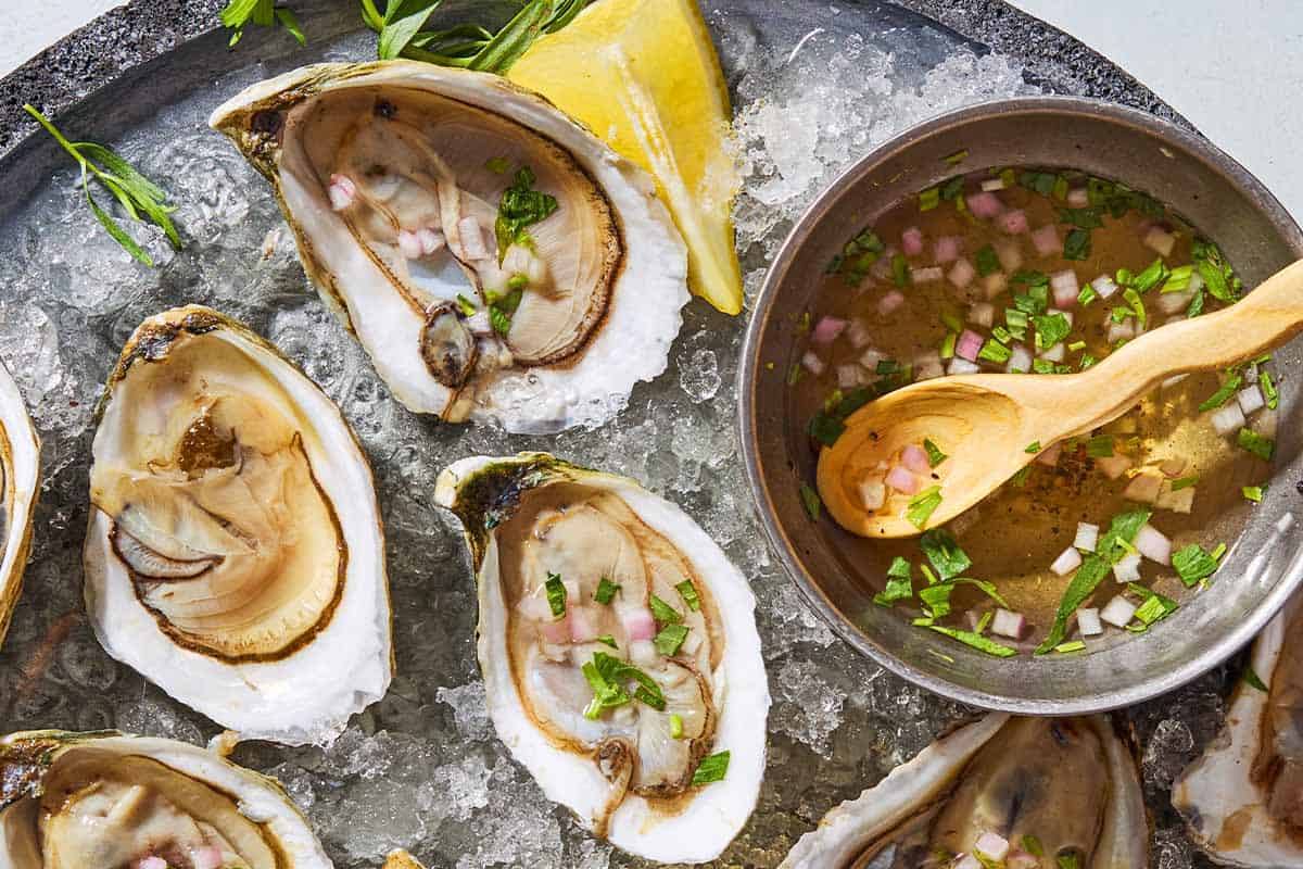 Raw Oysters with Mignonette Sauce | The Mediterranean Dish