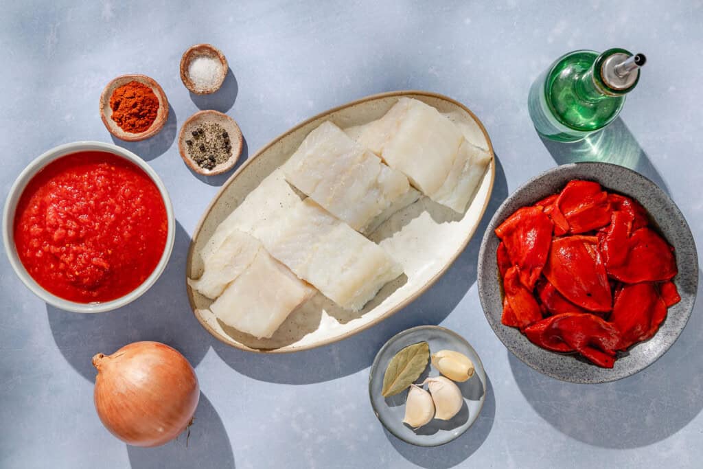 Tomato and Pepper Poached Cod | The Mediterranean Dish