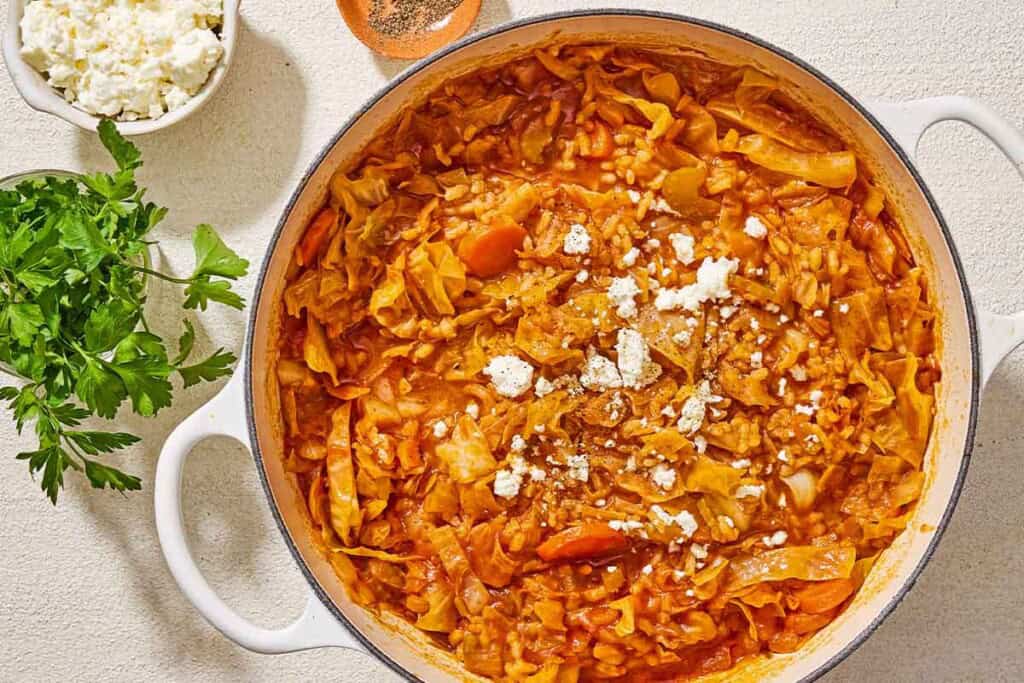 Greek Cabbage Rice (Lahanorizo) | The Mediterranean Dish