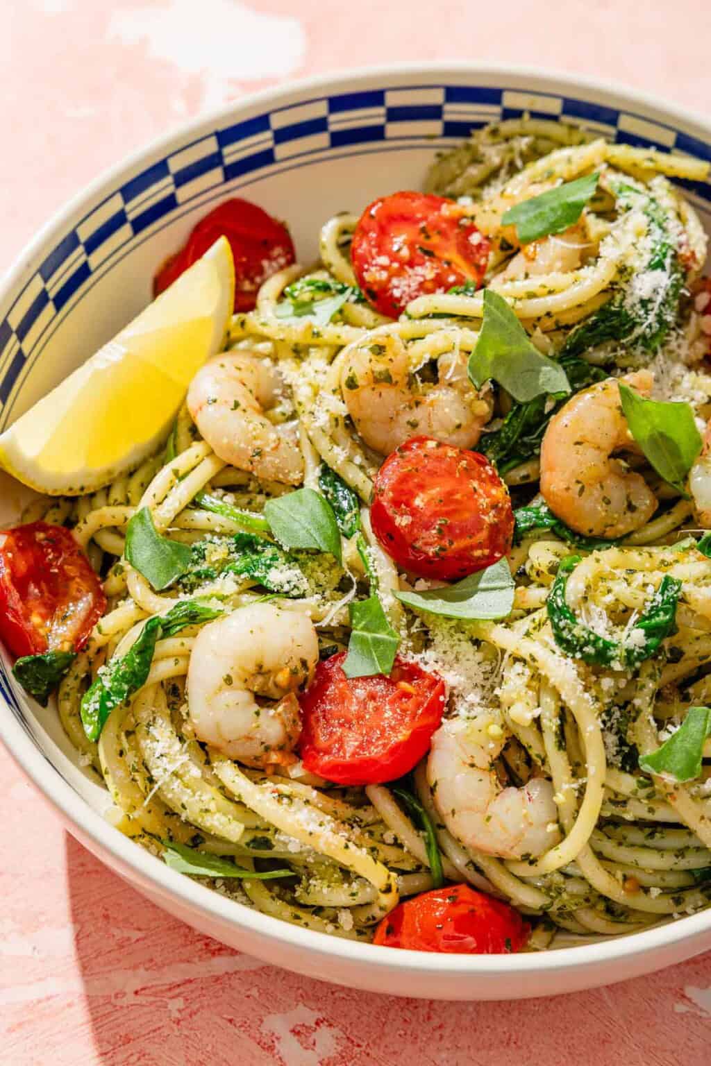 Shrimp Pesto Pasta Recipe | The Mediterranean Dish