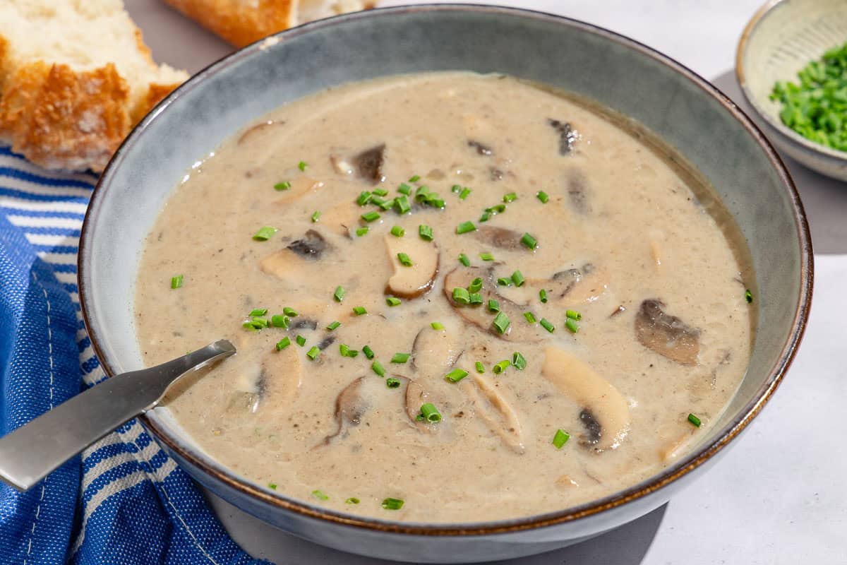 Easy Mushroom Soup Recipe | The Mediterranean Dish