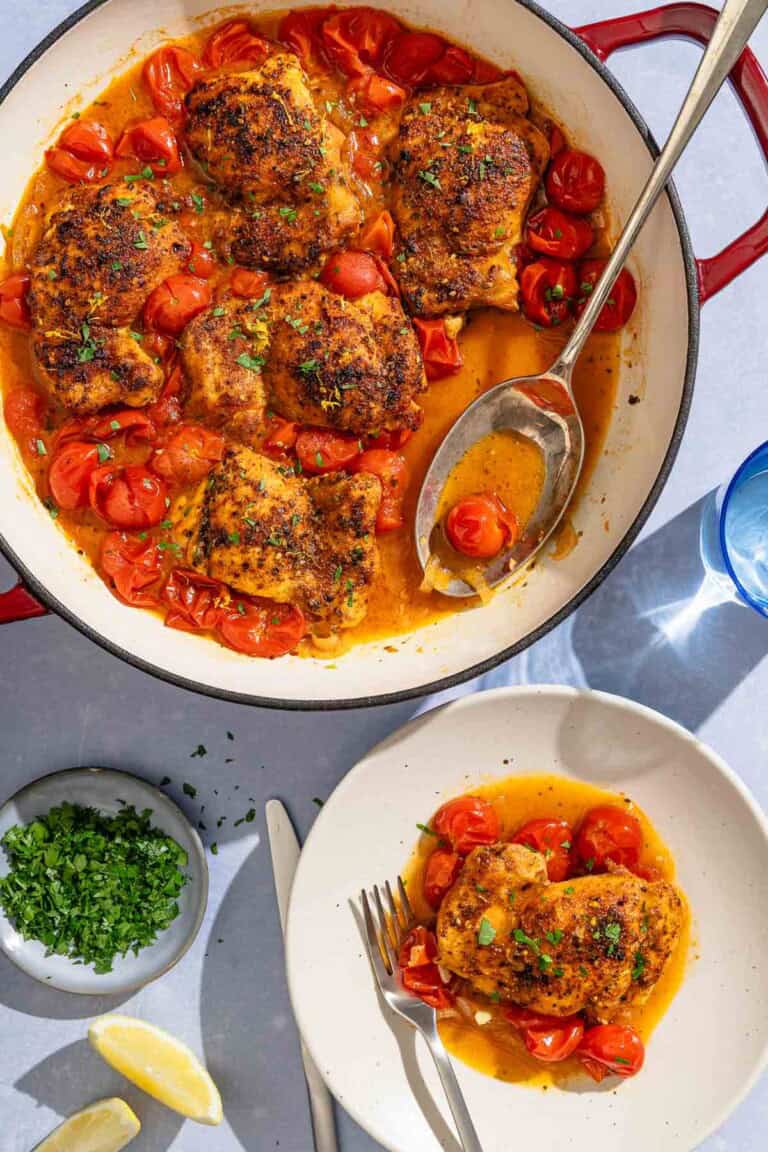 Skillet Chicken Thighs with Cherry Tomato Sauce and Za’atar - The ...