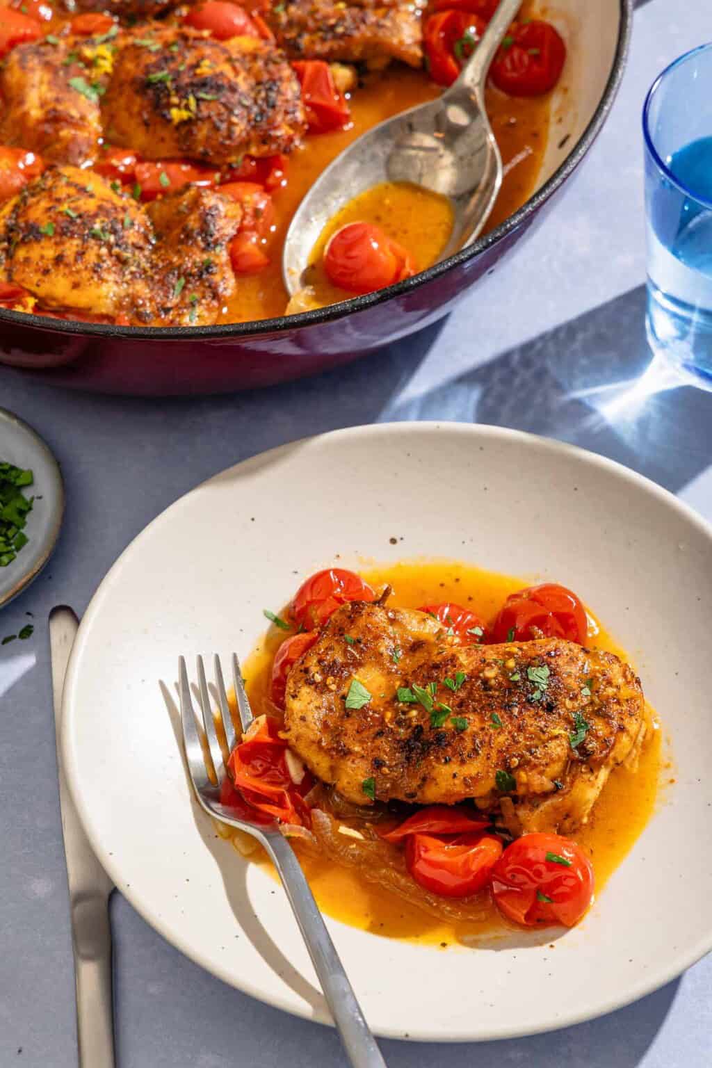 Skillet Chicken Thighs with Cherry Tomato Sauce and Za’atar - The ...