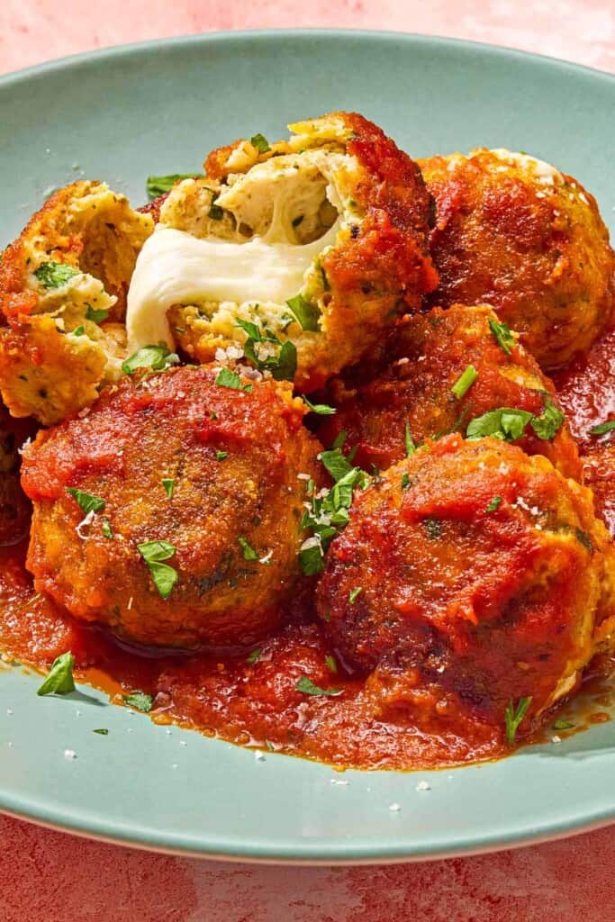 Mozzarella Stuffed Meatballs Recipe | The Mediterranean Dish