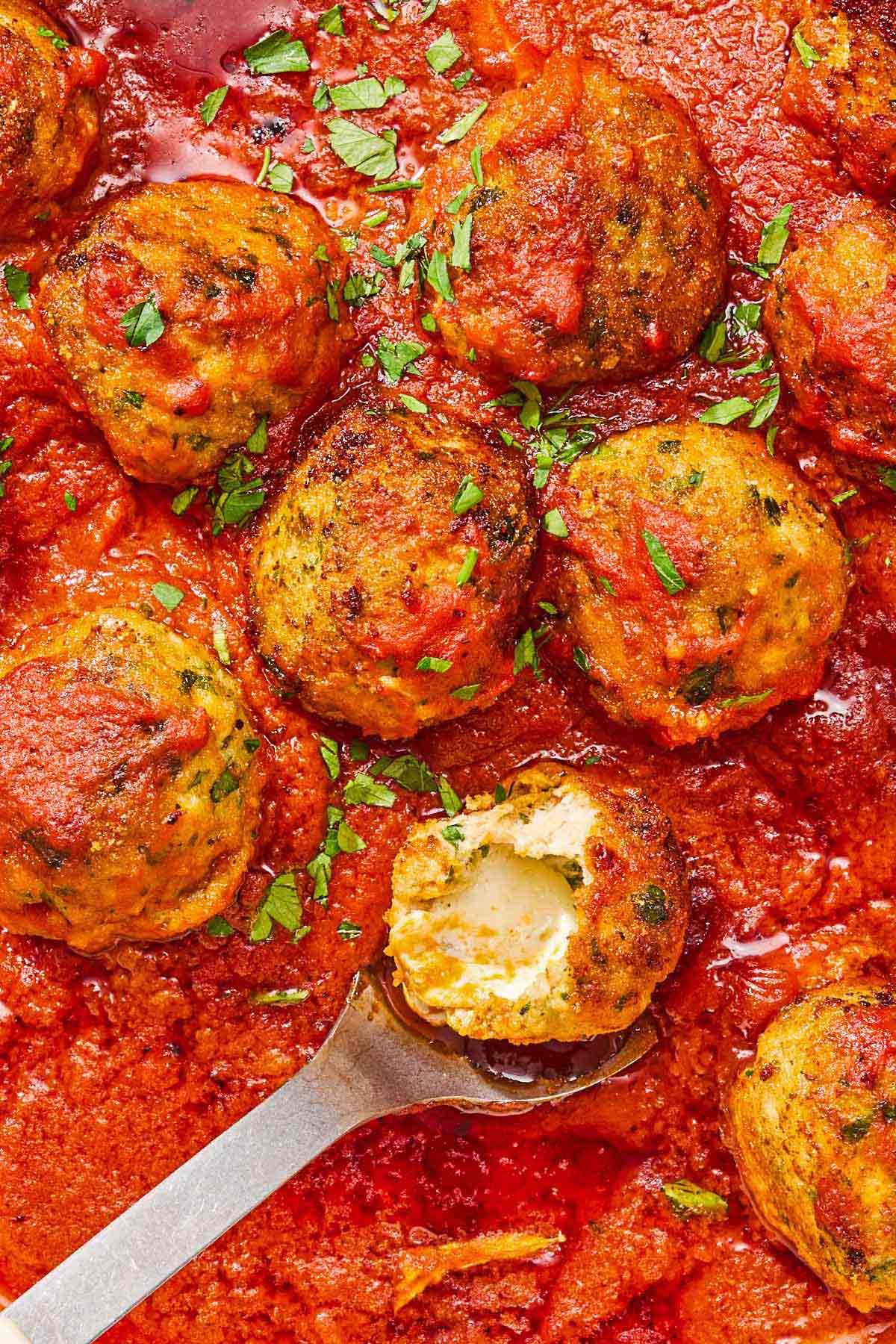 Mozzarella Stuffed Meatballs Recipe | The Mediterranean Dish