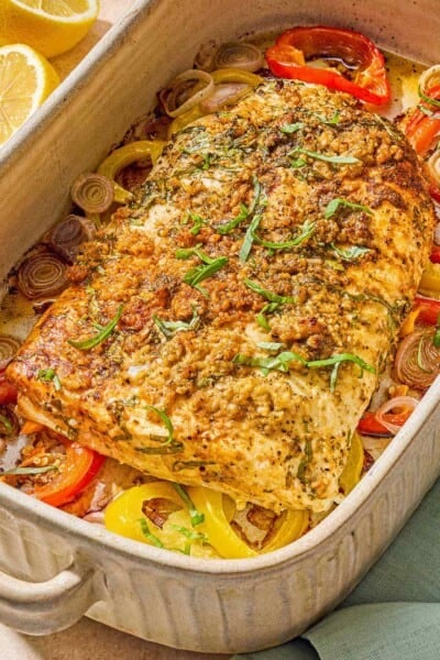 Easy Baked Fish with Garlic and Basil - The Mediterranean Dish