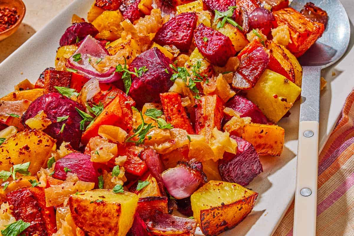 Colorful Roasted Root Vegetables Recipe | The Mediterranean Dish