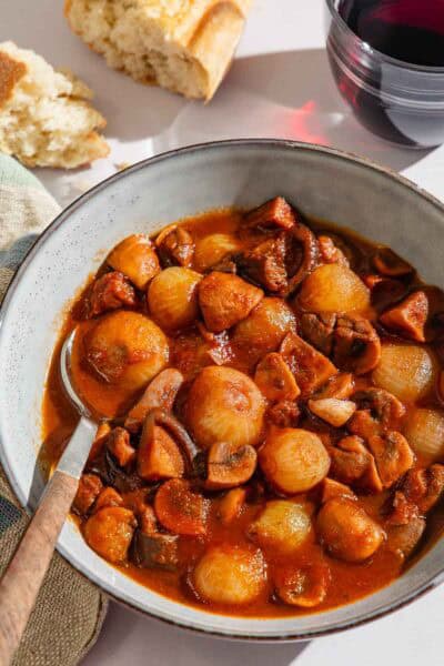 Greek Mushroom Stew (Manitaria Stifado) - The Mediterranean Dish
