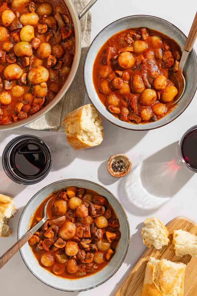 Greek Mushroom Stew (Manitaria Stifado) - The Mediterranean Dish