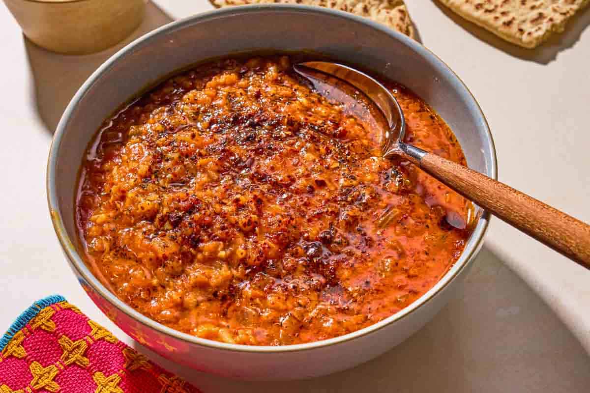 Turkish Bulgur and Red Lentil Stew (Ezo Gelin Çorbası)