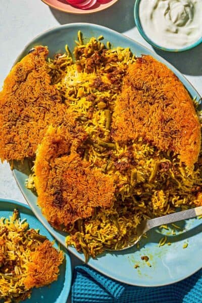 Loobia Polo Recipe (Persian Beef and Green Bean Rice)