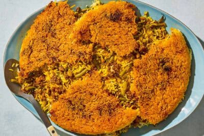 Loobia Polo Recipe (Persian Beef and Green Bean Rice)